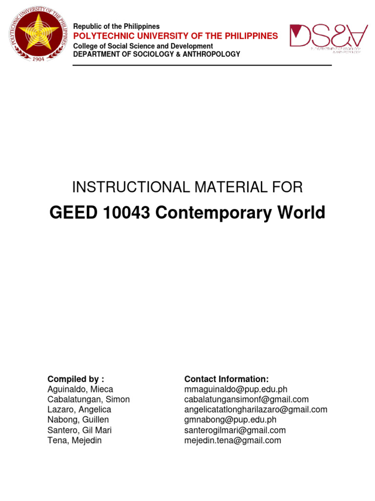 GEED 10043 The Contemporary World | PDF | Natural Law | Globalization
