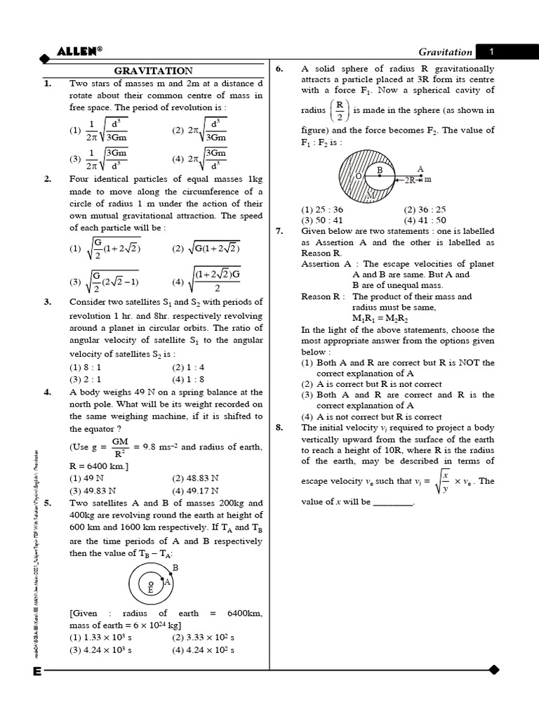 Gravitation | PDF | Orbit | Mass