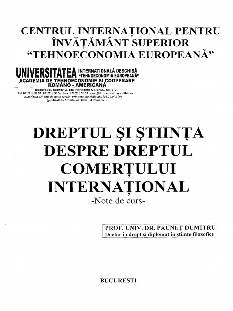 Dreptul Comertului International | PDF