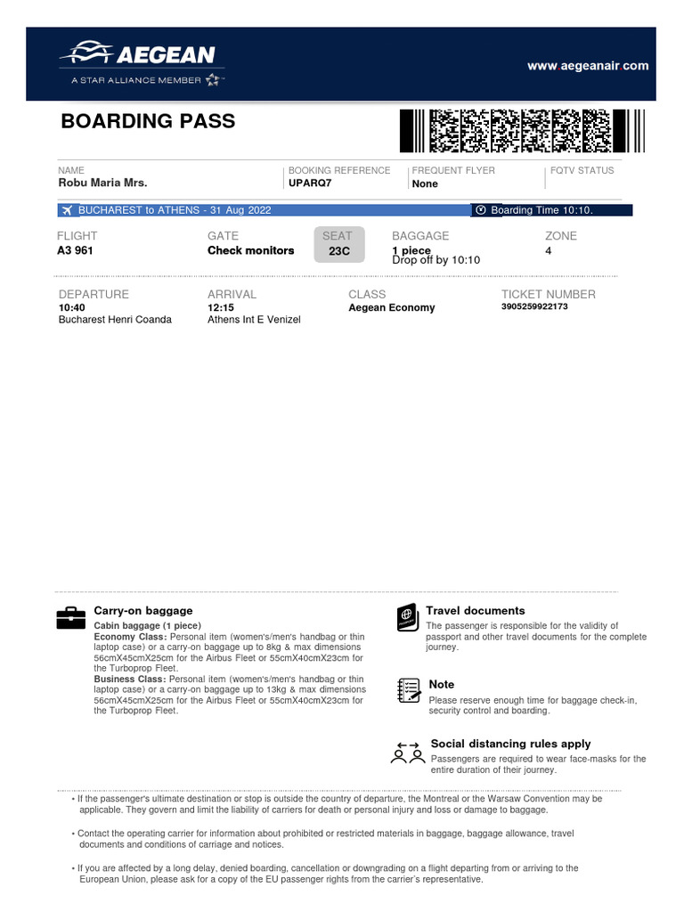 Boarding Pass | PDF | Baggage | Aviation