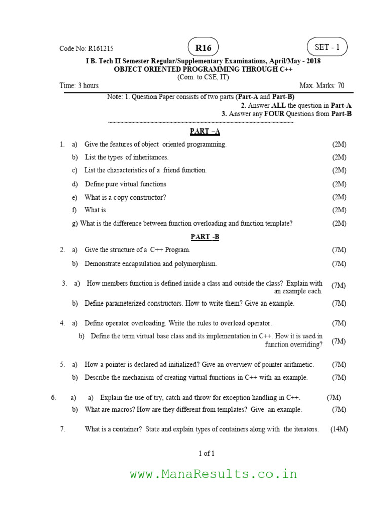 WWW Manaresults Co in | PDF | C++ | Method (Computer Programming)