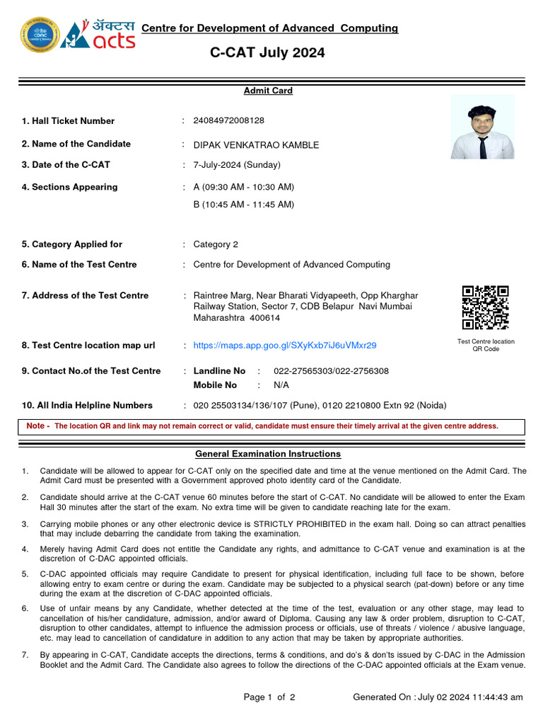 C-CAT July 2024: Centre For Development of Advanced Computing | PDF | Computing