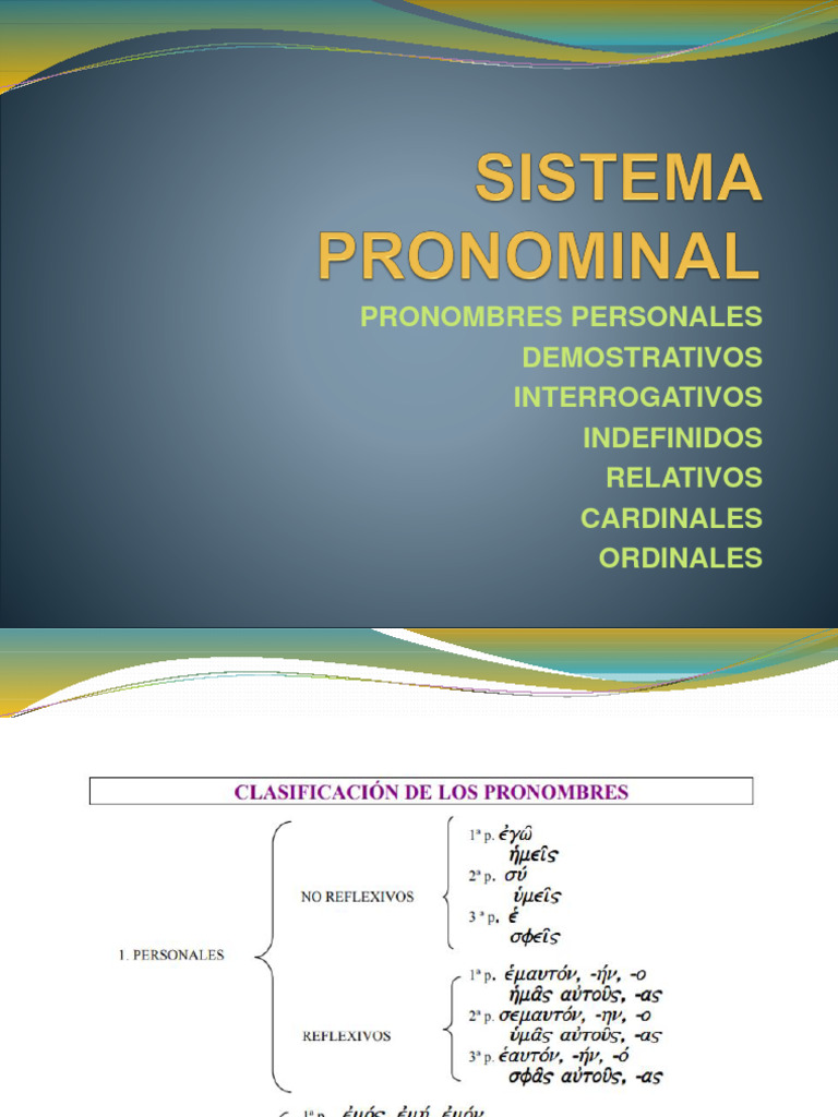 Sistema Pronominal | PDF | Adjetivo | Pronombre