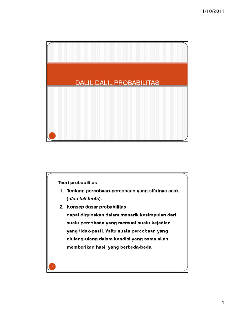 Dalil Dalil Probabilitas | PDF