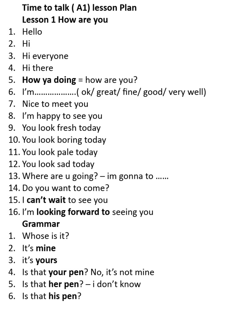 Beginner English Conversation Guide | PDF