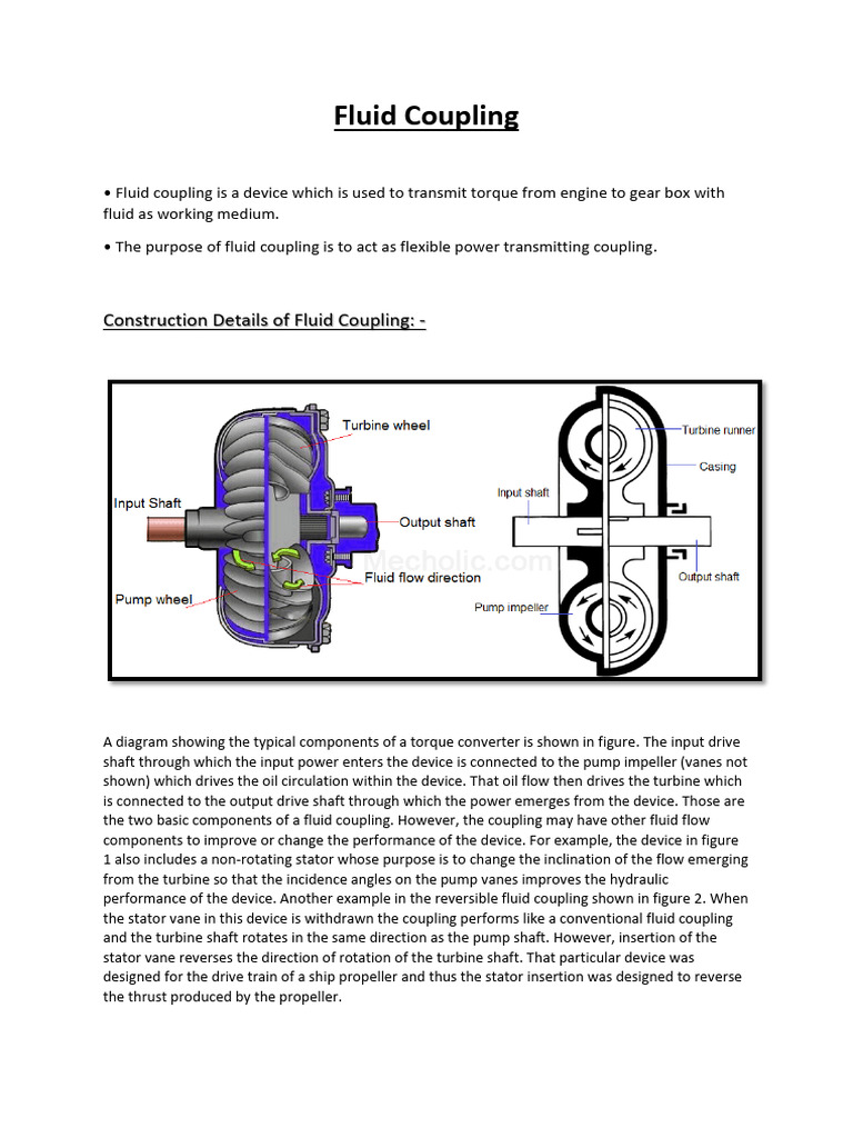 Fluid Coupling: Working and Advantages | PDF | Turbine | Mechanical ...