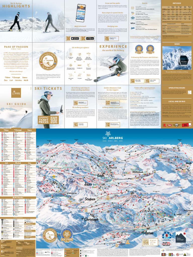 ST Anton Am Arlberg Piste Ski Map 2024 | PDF | Individual Sports | Racing