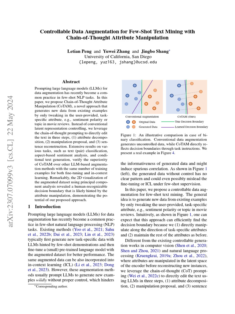 Controllable Data Augmentation For Few-Shot Text Mining With Chain-of-Thought Attribute ...
