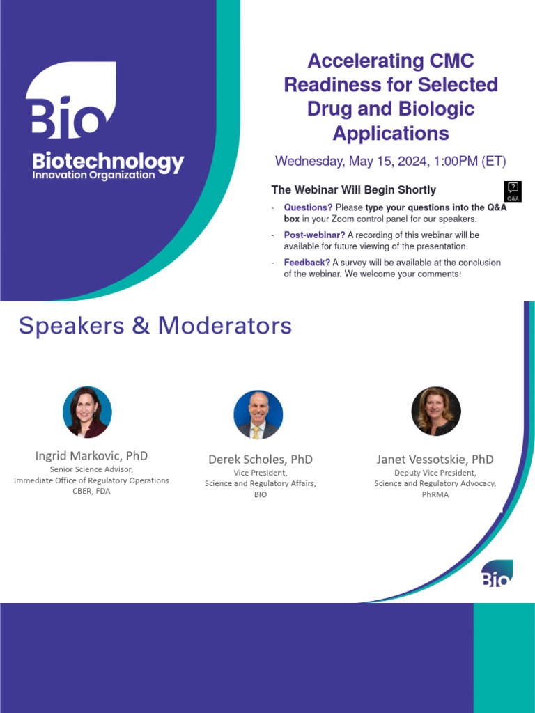 Presentable-Deck Accelerating CMC Readiness For Selected Drug and Biologic Applications | PDF ...