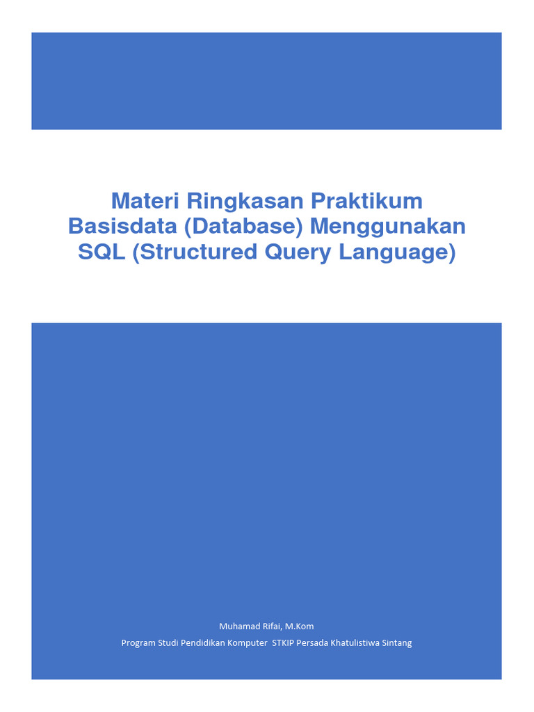 Ringkasan Materi Database | PDF | Komputer
