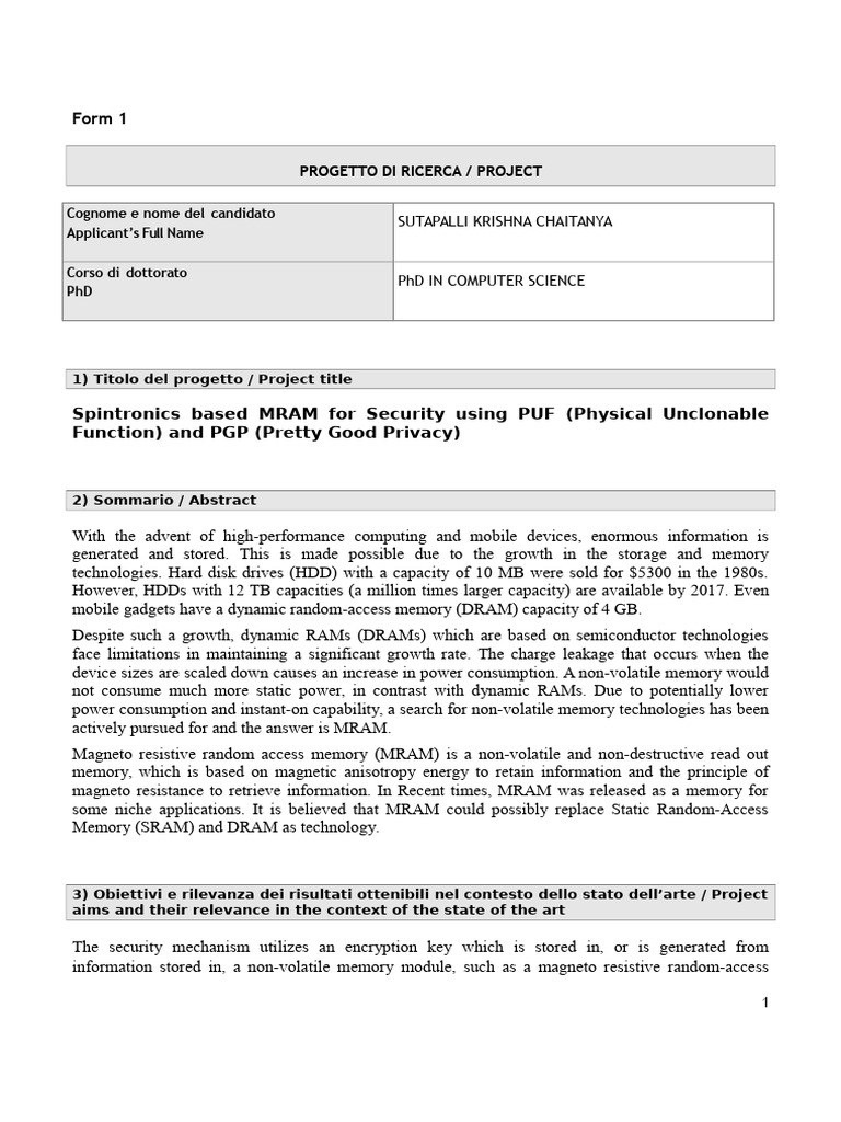 RESEARCH PROJECTttt | Download Free PDF | Public Key Cryptography | Random Access Memory