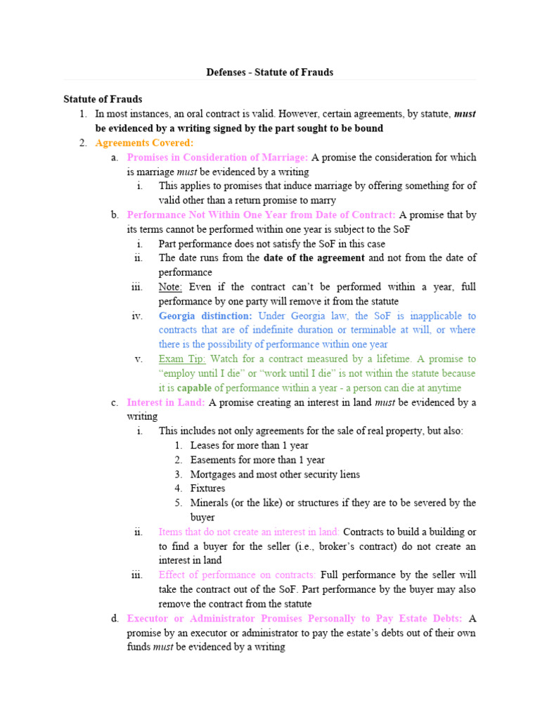 Understanding the Statute of Frauds | PDF | Surety | Private Law