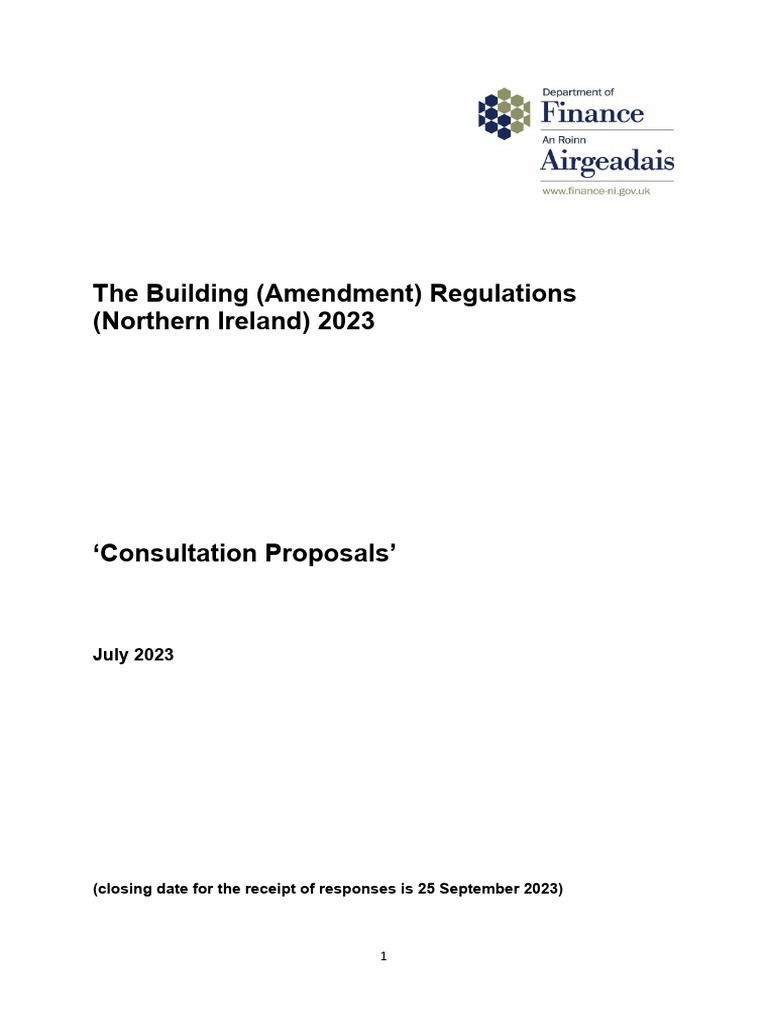 Northern Ireland Building Regulations 2023 | PDF | Fire Sprinkler ...