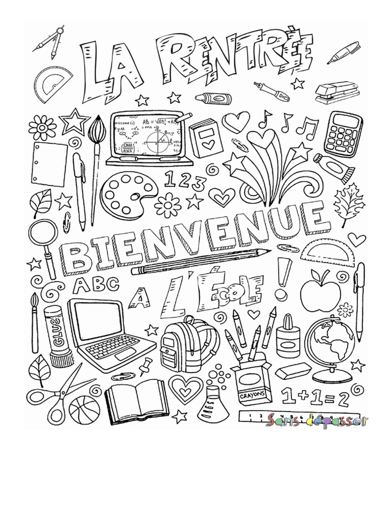 Coloriage C'est La Rentrée | PDF