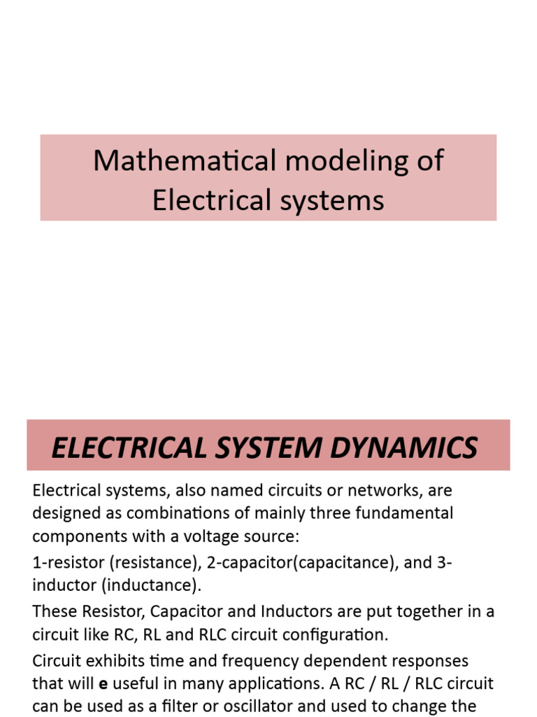 Ppt 4 Modeling Pdf Inductor Electrical Network