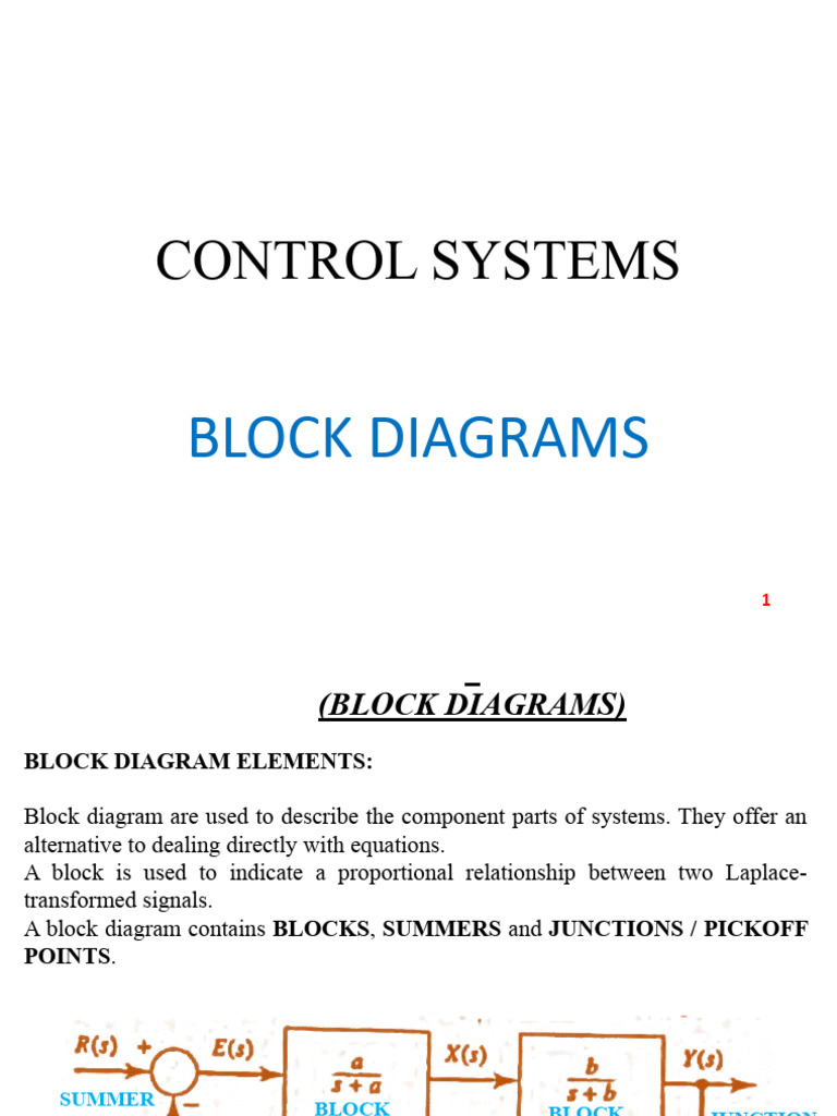 Block Diagram Control Systems Guide | PDF | Mathematics | Electronic ...