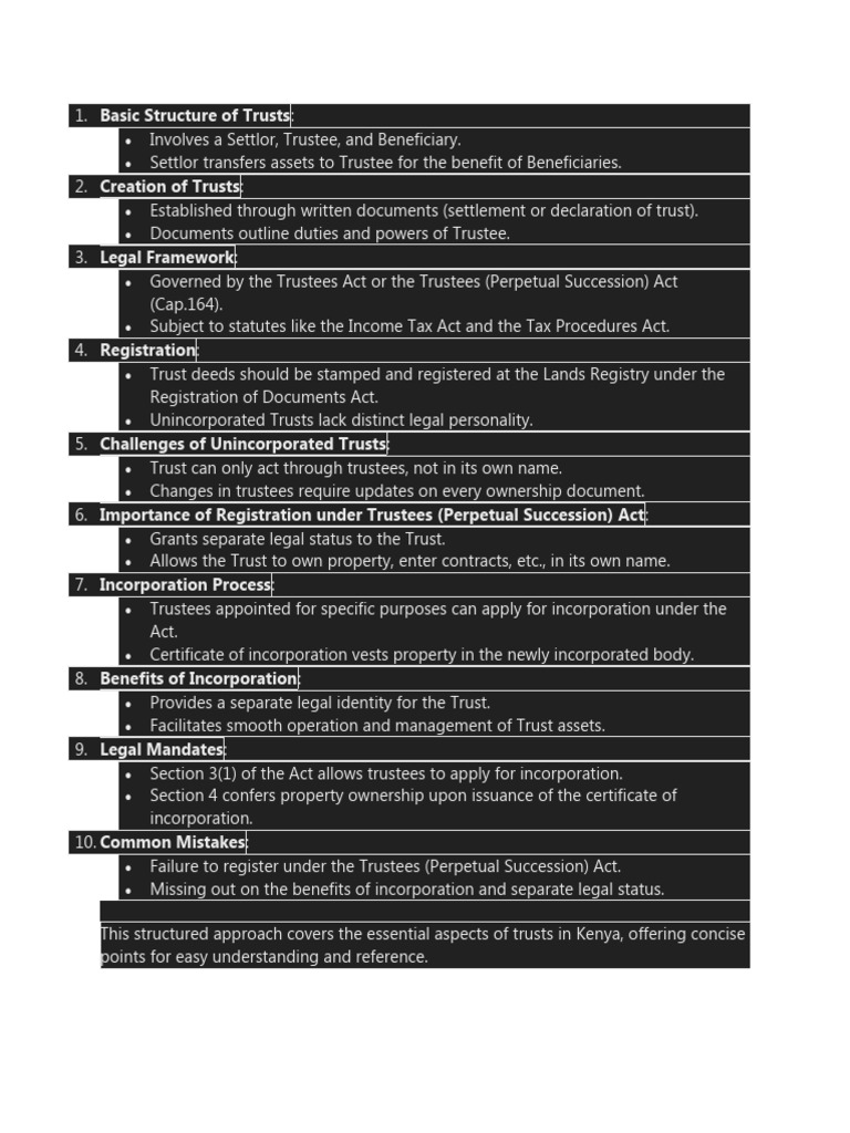 Basic Structure of Trusts | PDF