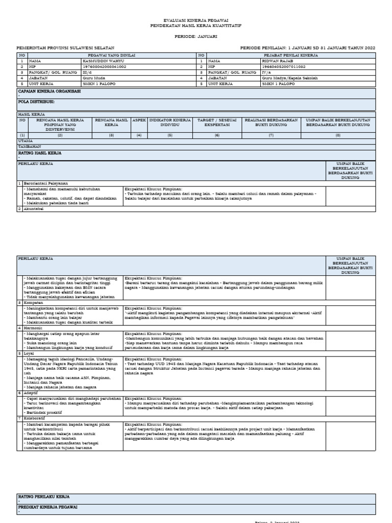 Contoh Evaluasi | PDF