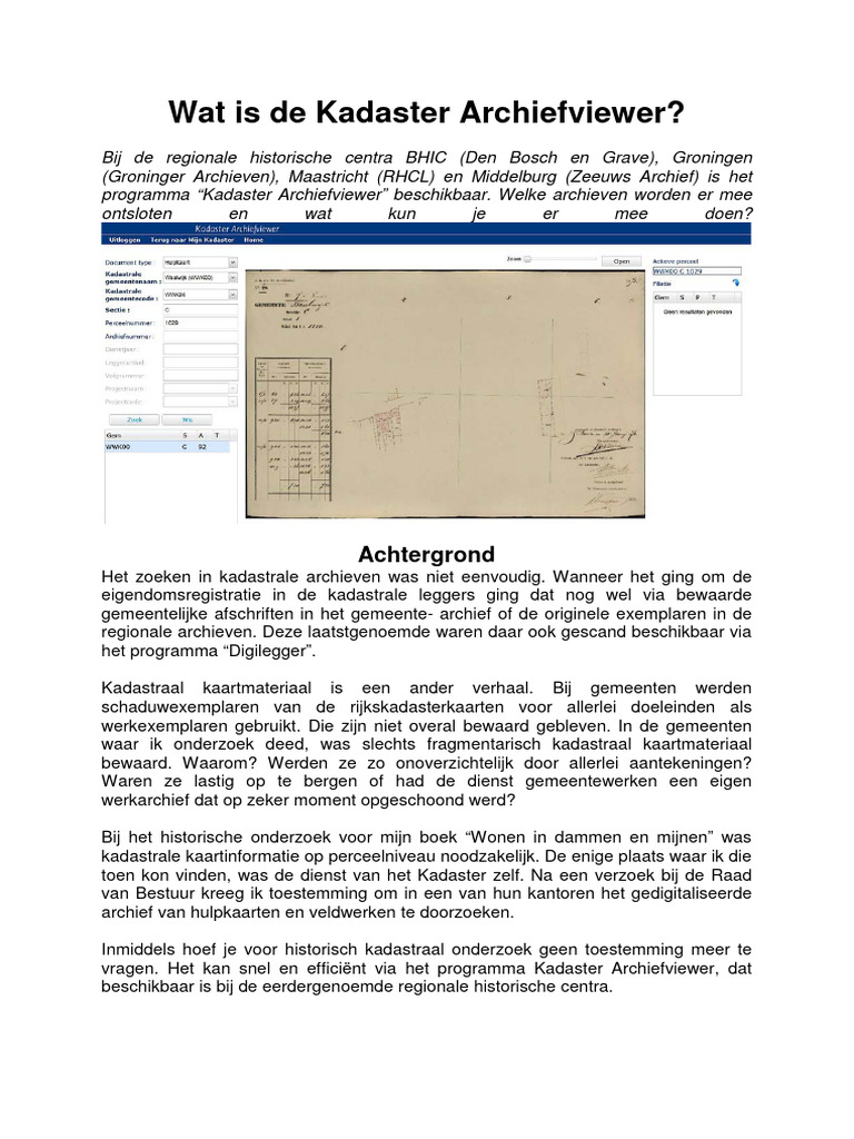Wat is de Kadaster Archiefviewer_ | PDF