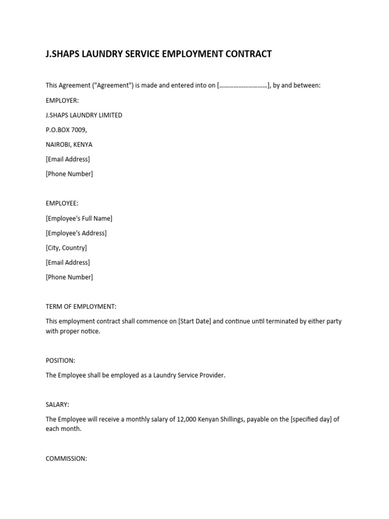 Laundry Contract | PDF | Finance & Money Management