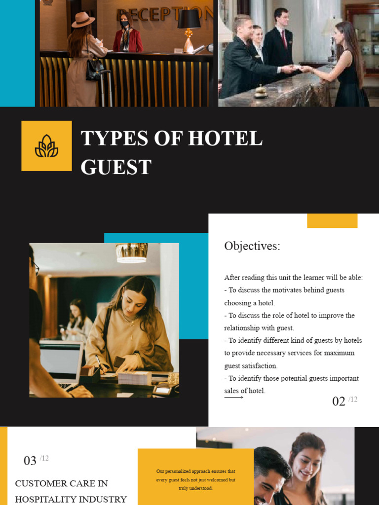 TYpes of Hotel Guest | PDF | Tourism | Hotel