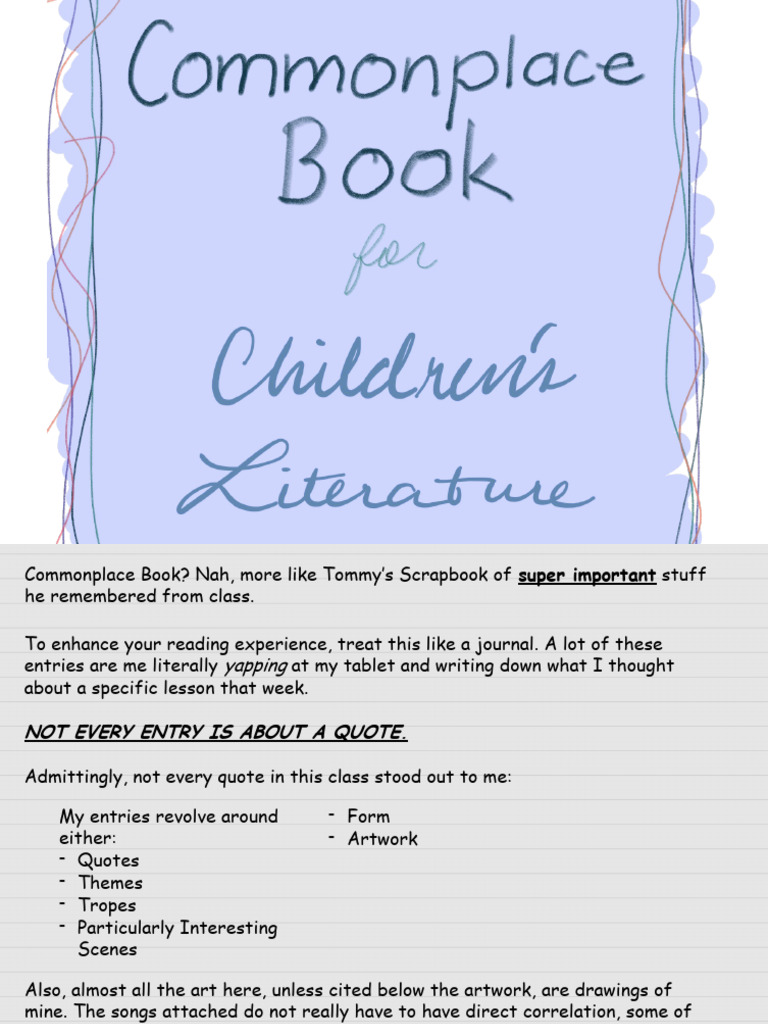 Commonplace Book Submission | PDF | Little Red Riding Hood | Children's Literature