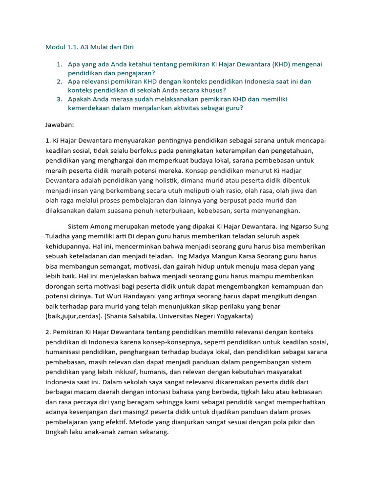 Modul 1.1.A3 Mulai Dari Diri | PDF