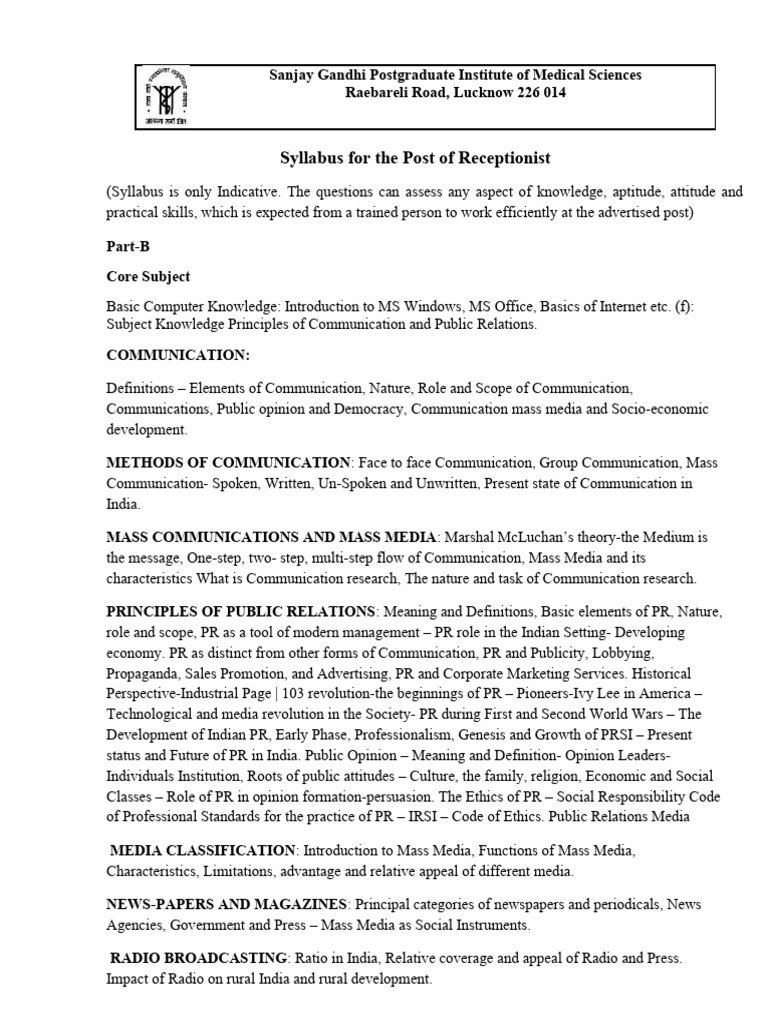 Receptionist | Pdf | Mass Media | Communication