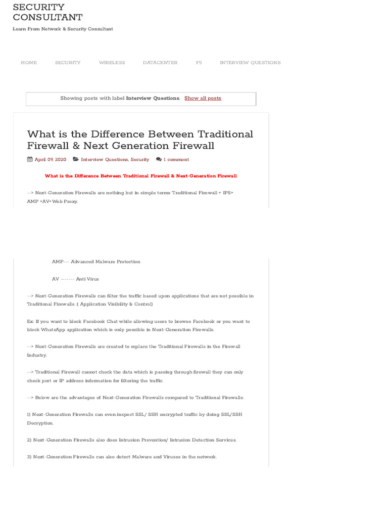 Network & Security Consultant - Interview Questions | PDF | Networking | Multiprotocol Label ...