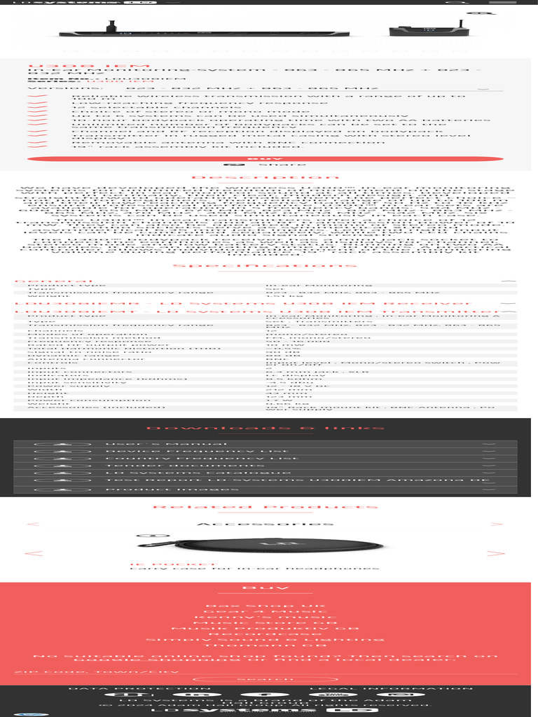 LD Systems U308 IEM Wireless In-Ear Monitoring LD Systems | PDF | Information And Communications ...