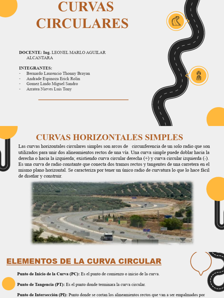 E-Trazado Diseño de Curvas Horizontales Circulares | PDF | Tangente | Curva