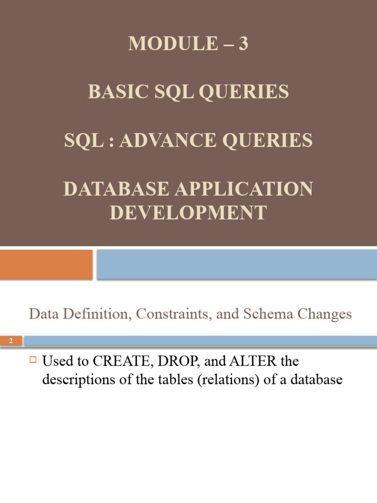 DBMS - Module 3 Ppts (Final) | PDF | Relational Model | Sql DBMS - Module 3 Ppts (Final) | PDF | Relational Model | Sql