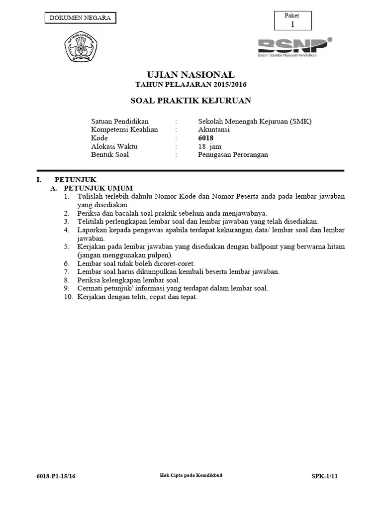 6018 P1 SPK Akuntansi Instruksi - Manual Siklus | PDF