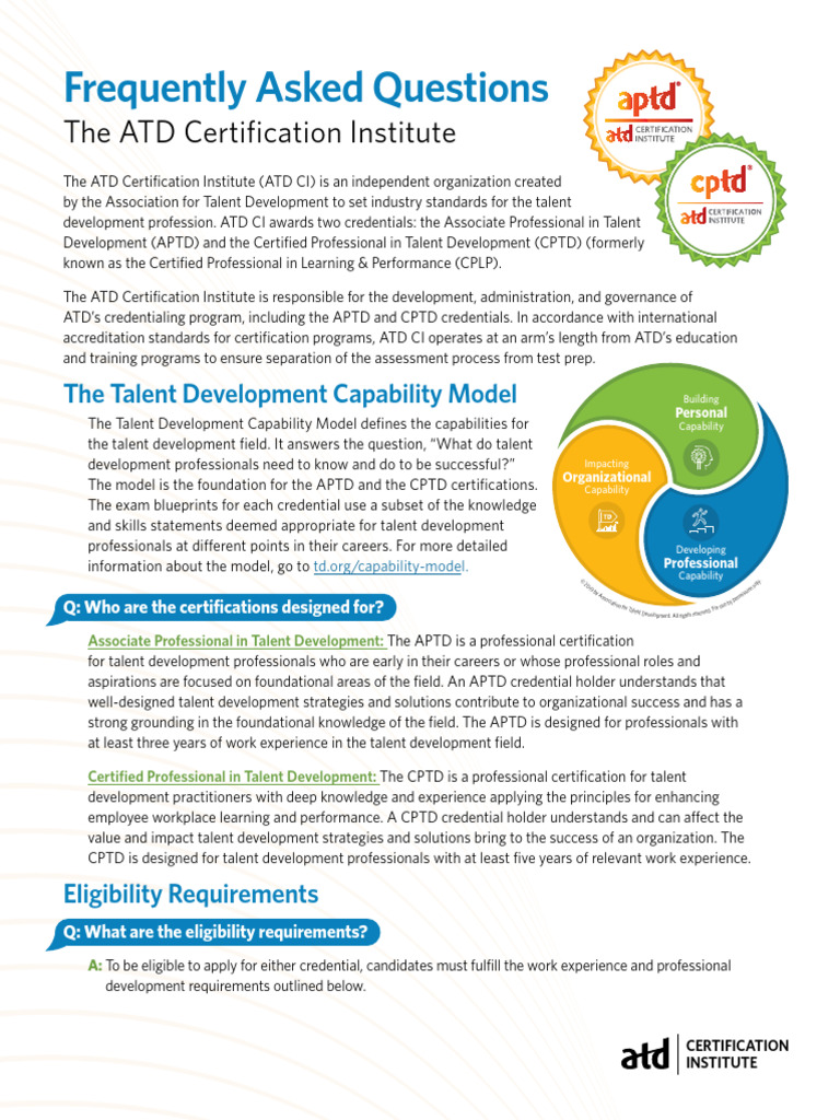 Talent Development Certification Guide | PDF | Academic Degree ...