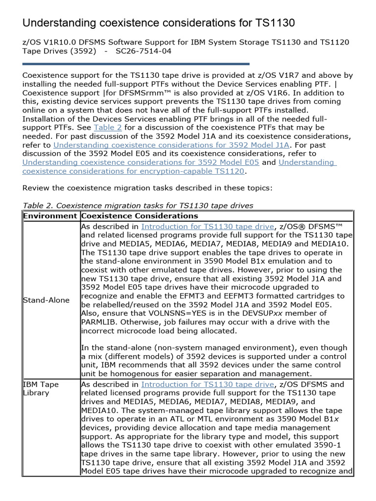 Understanding Coexistence Considerations For TS1130 | PDF | Computer Architecture | Computing