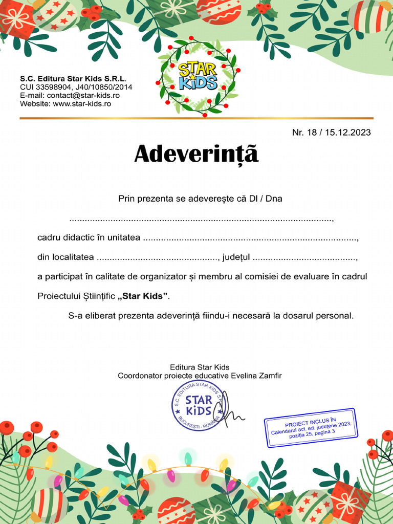 Adeverinta SK18 | PDF