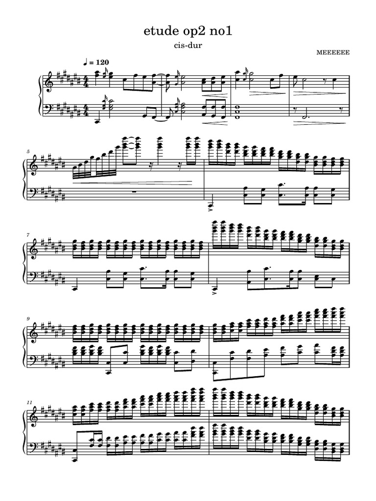 Etude Op2 No1 | PDF