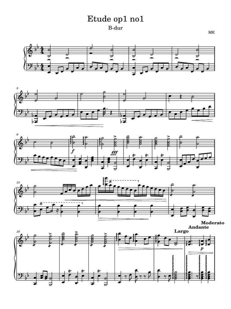 Etude Op1 No1 First Piece | PDF | Musical Forms | Elements Of Music