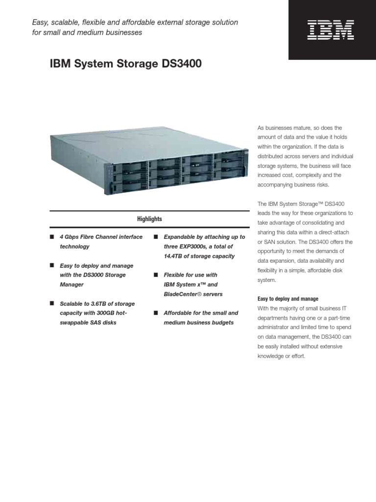 DS3400 Datasheet_Jan 2007 | PDF | Computer Data Storage | Hard Disk Drive