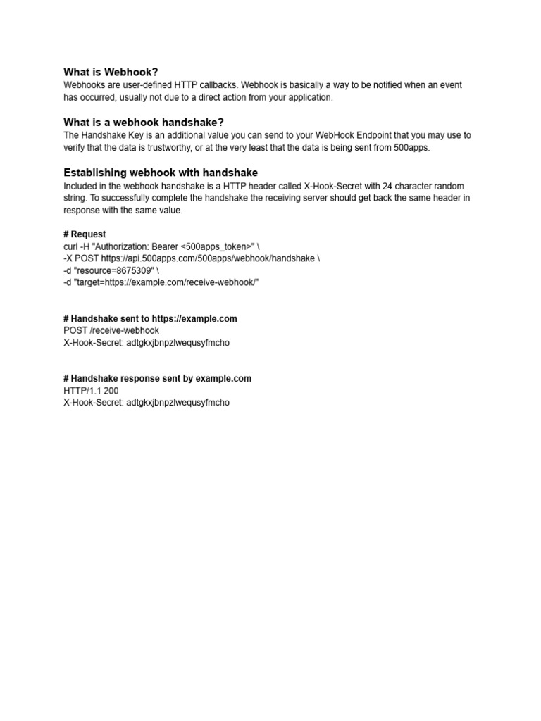 Understanding Webhooks and Handshakes | PDF | Computers