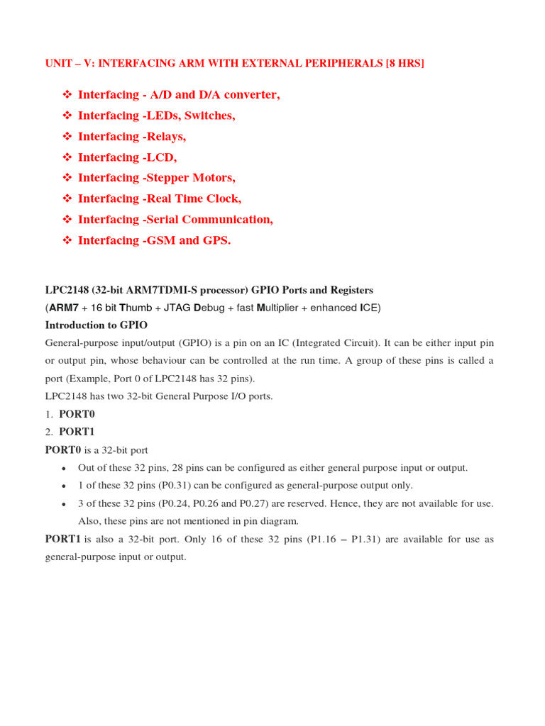 Arm Interfacing Pdf Analog To Digital Converter Computer Engineering
