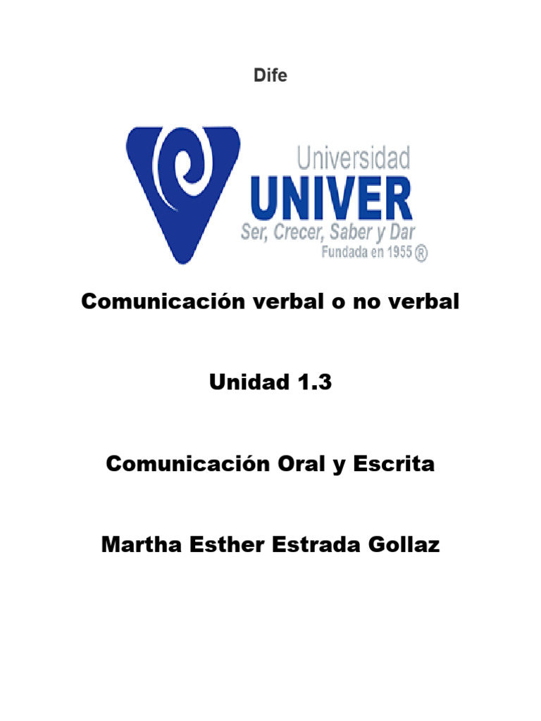 Comunicacion Oral y Escrita 1.3 Unidad | PDF