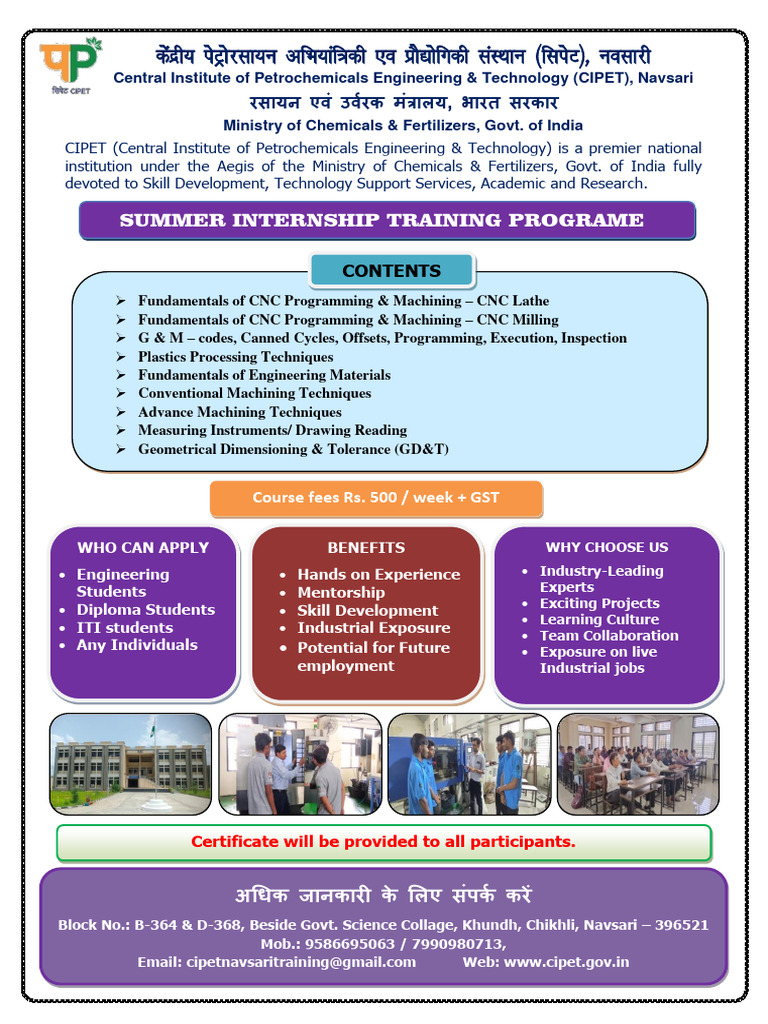 CIPET Summer Internship Training Program | PDF | Art