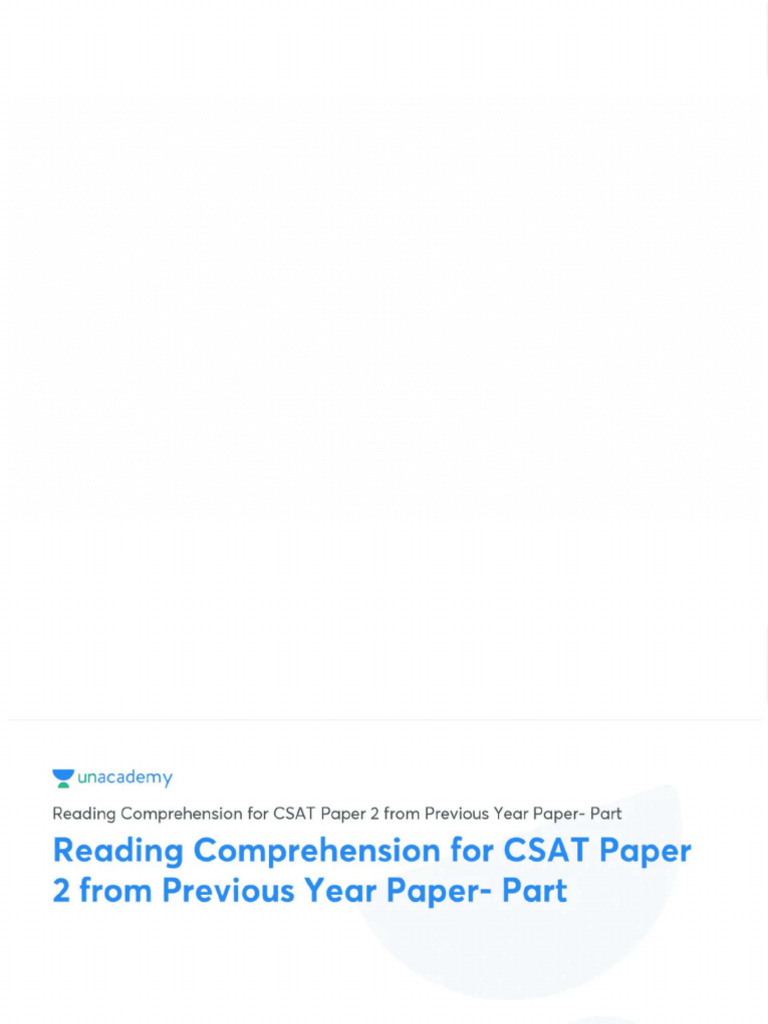 Reading Comprehension For CSAT Paper 2 From Previous Year Paper Part No ...