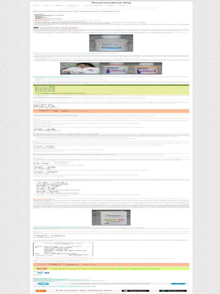 Reconstituted Solutions and Intravenous Admixtures - Basicmedical Key ...