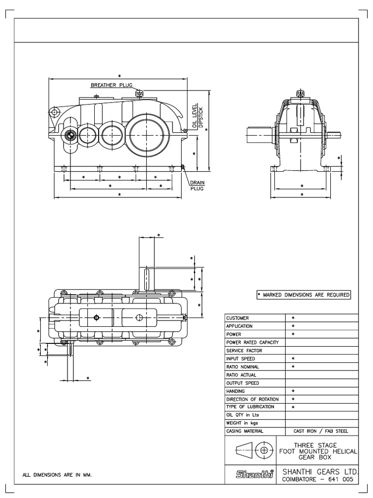 Helical Gearbox 3 Stage | PDF