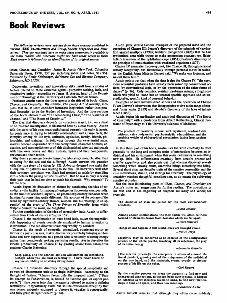 Chase Chance and Creativity | PDF | Optics | Creativity