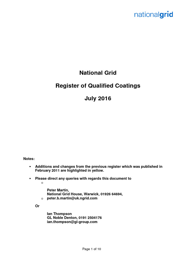 Coatings Register July 2016 | PDF | Pipe (Fluid Conveyance) | Coating