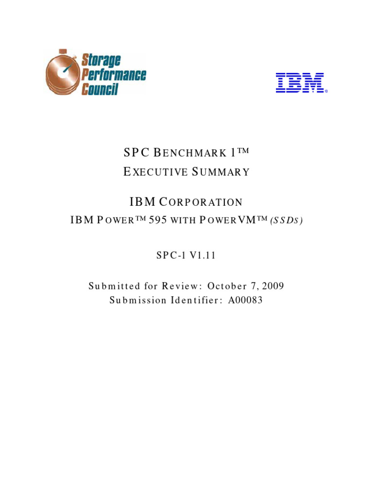 A00083 IBM Power595-PowerVM-SSDs Executive-Summary | PDF | Solid State Drive | Computer Data Storage