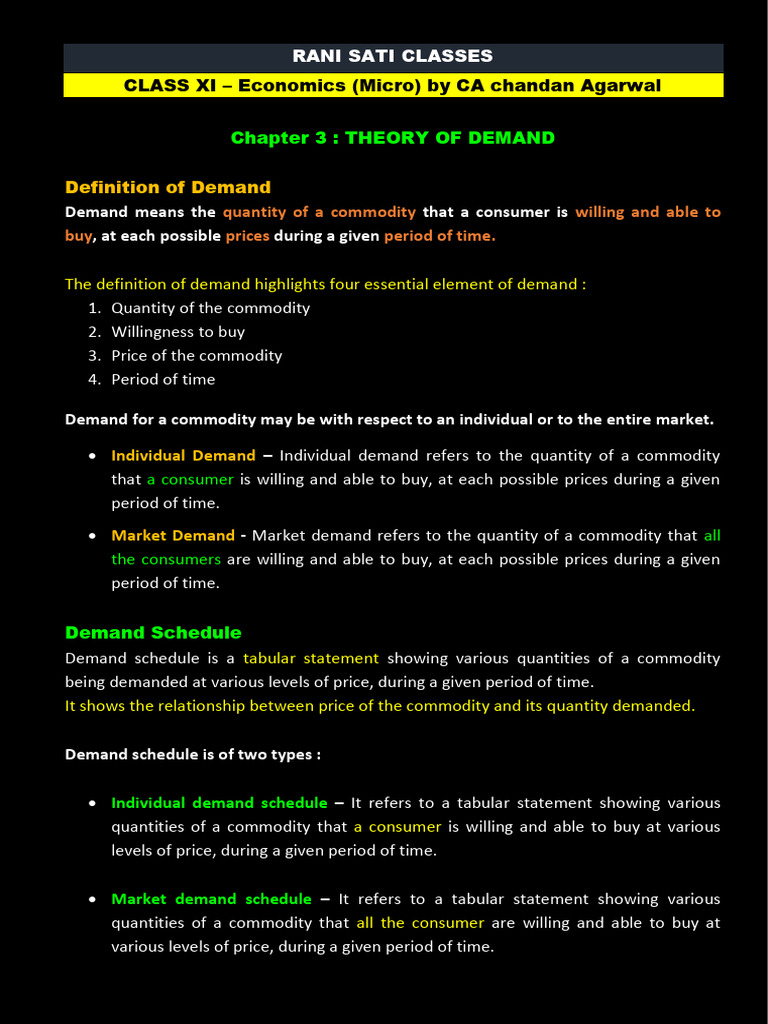 Chapter 3 - Theory of Demand | PDF | Demand | Demand Curve